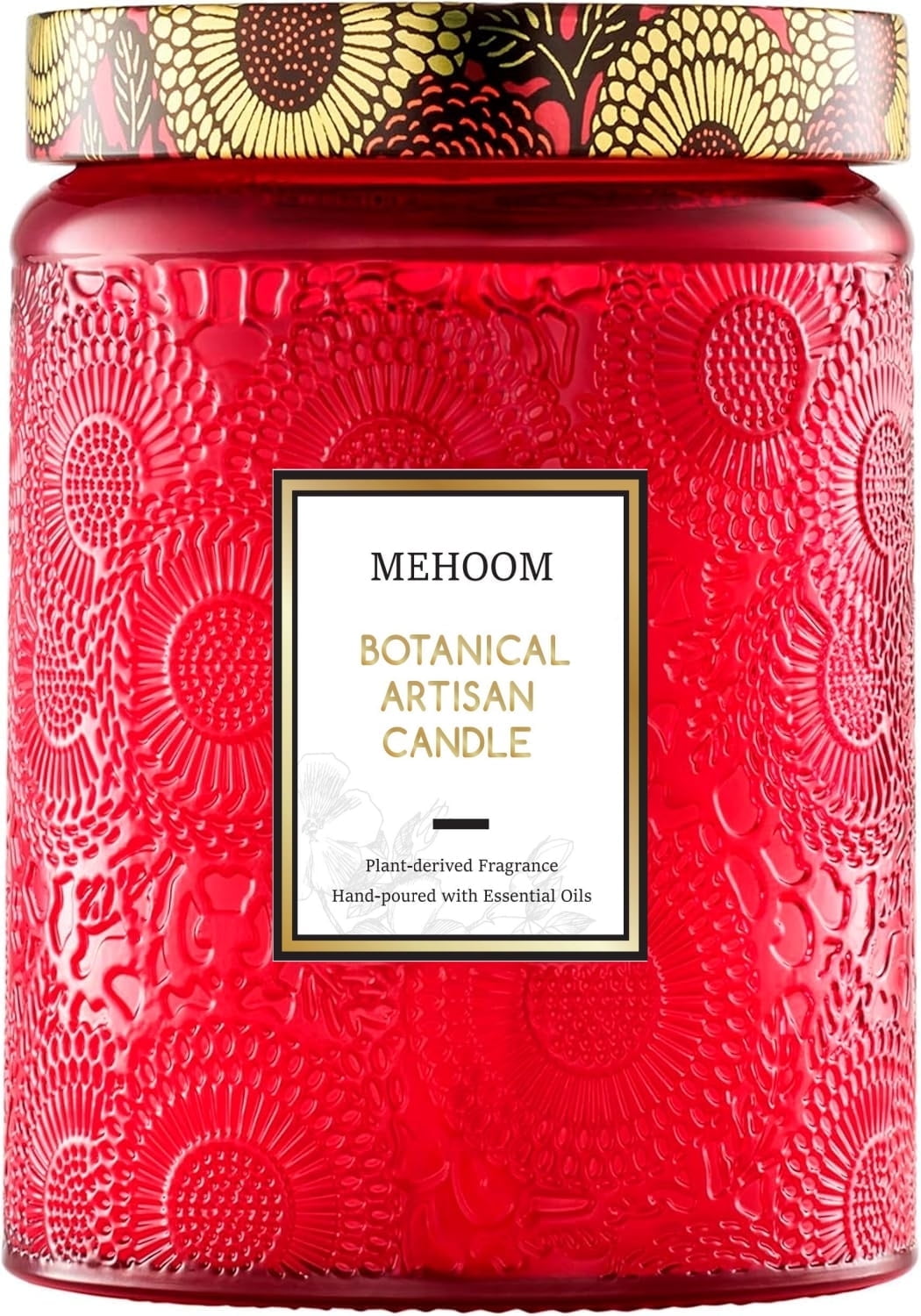 MEHOOM Pumpkin & Spice Wood Wick Scented Candle, 20oz Large Beeswax ...