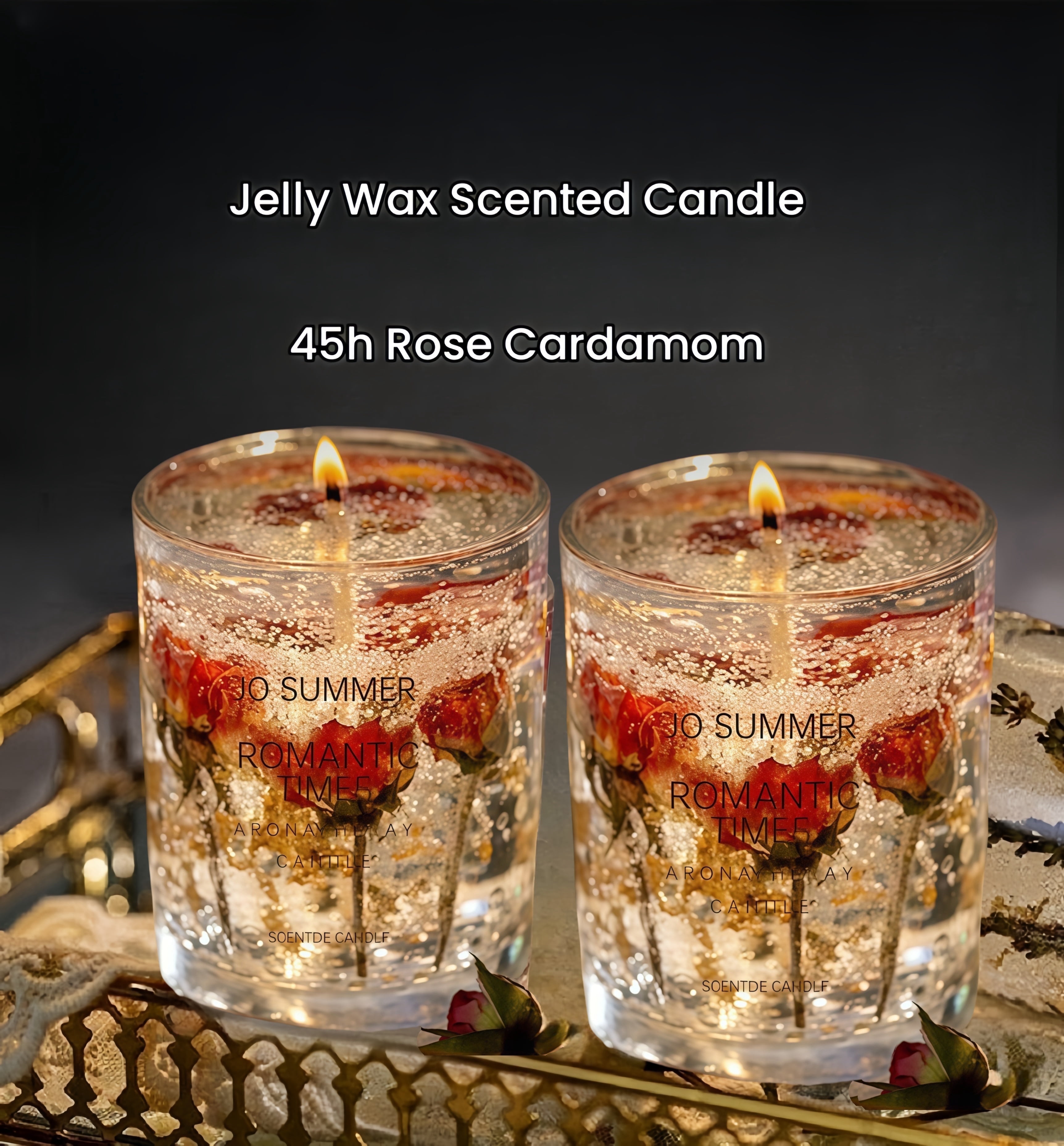 Mehoom 2-Pack 13oz Scented Candles with 90h Burn Time, Rose Cardamom ...