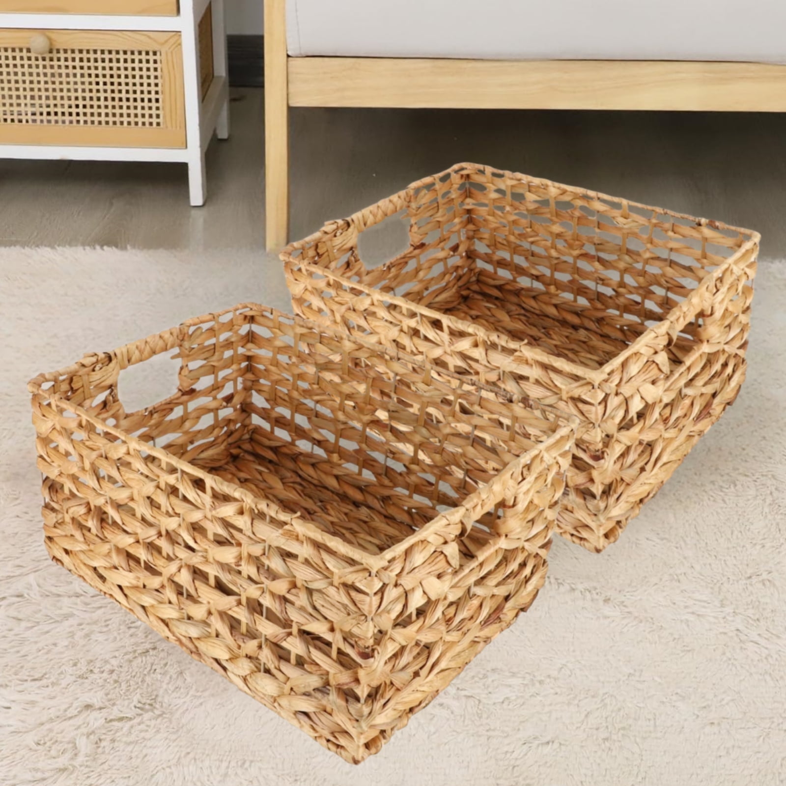 MEHOOM 2-Pack Storage Baskets for Organizing, Wicker Basket in Bathroom ...
