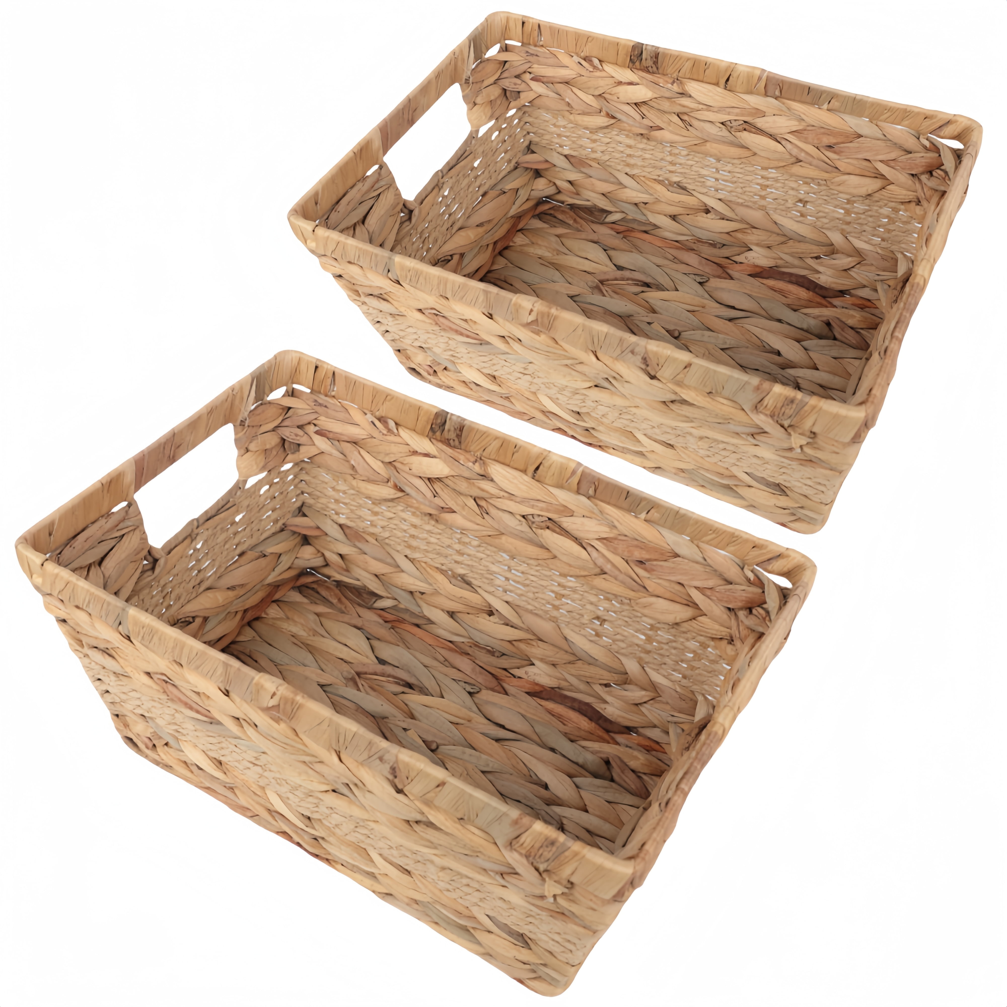 MEHOOM 10L Woven Large Storage Baskets, Natural Water Hyacinth ...