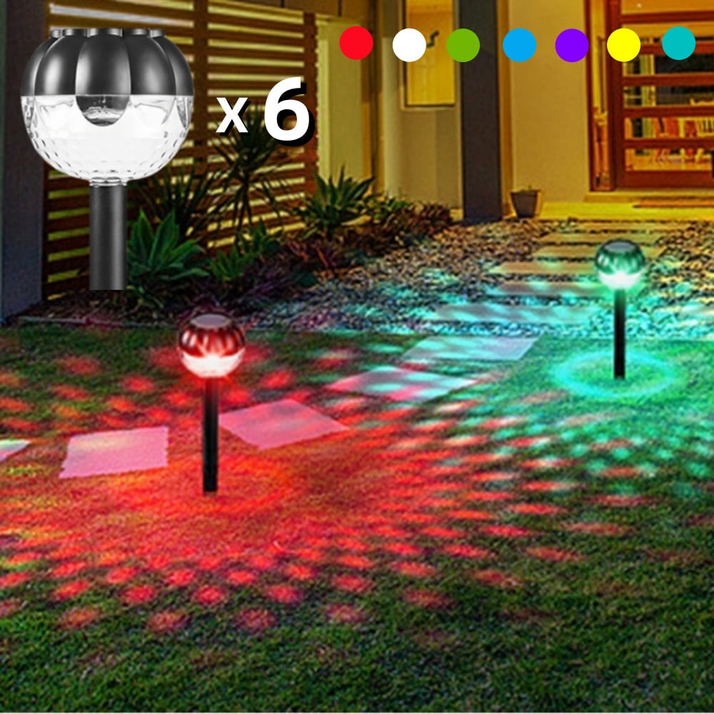 MEHOOM 6 Pack Solar Garden Lights, Color Changing Solar Lights for ...