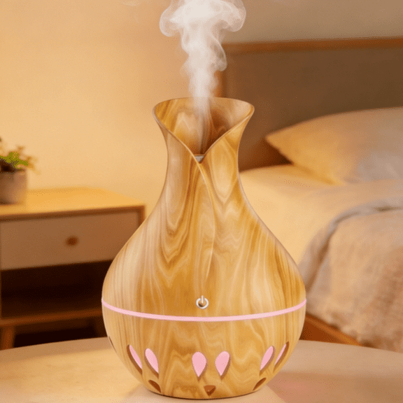 Humidifier Kadlawus Colorful Night Light Humidifier, Wood Grain ...