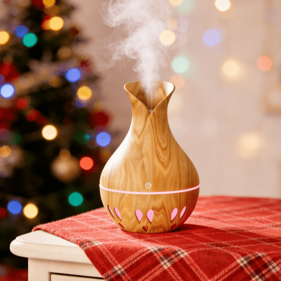 300ML Flame LED Aromatherapy Diffuser Humidifier, Volcano Style Oil ...