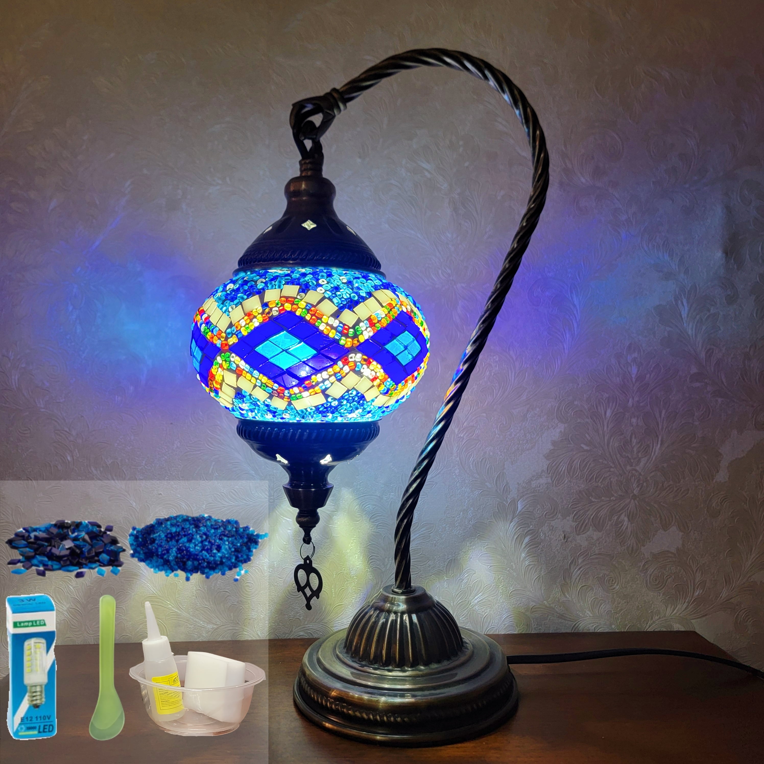 MEHOOM DIY Mosaic Gooseneck Lamp Kit,Turkish Crafts Kit for Adult ...