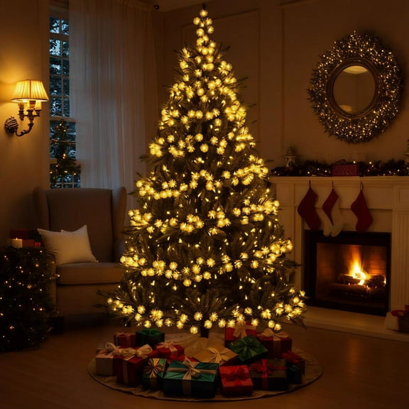 HESHENG Solar String Lights Star Outdoor 20LED, 8 Modes Solar Powered ...