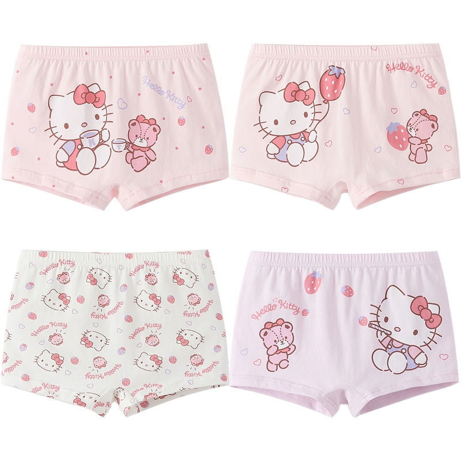 MEI 2024 NEW 4Pcs Sanrio Hello Kitty Girls Underwear Kawaii Anime Pure ...