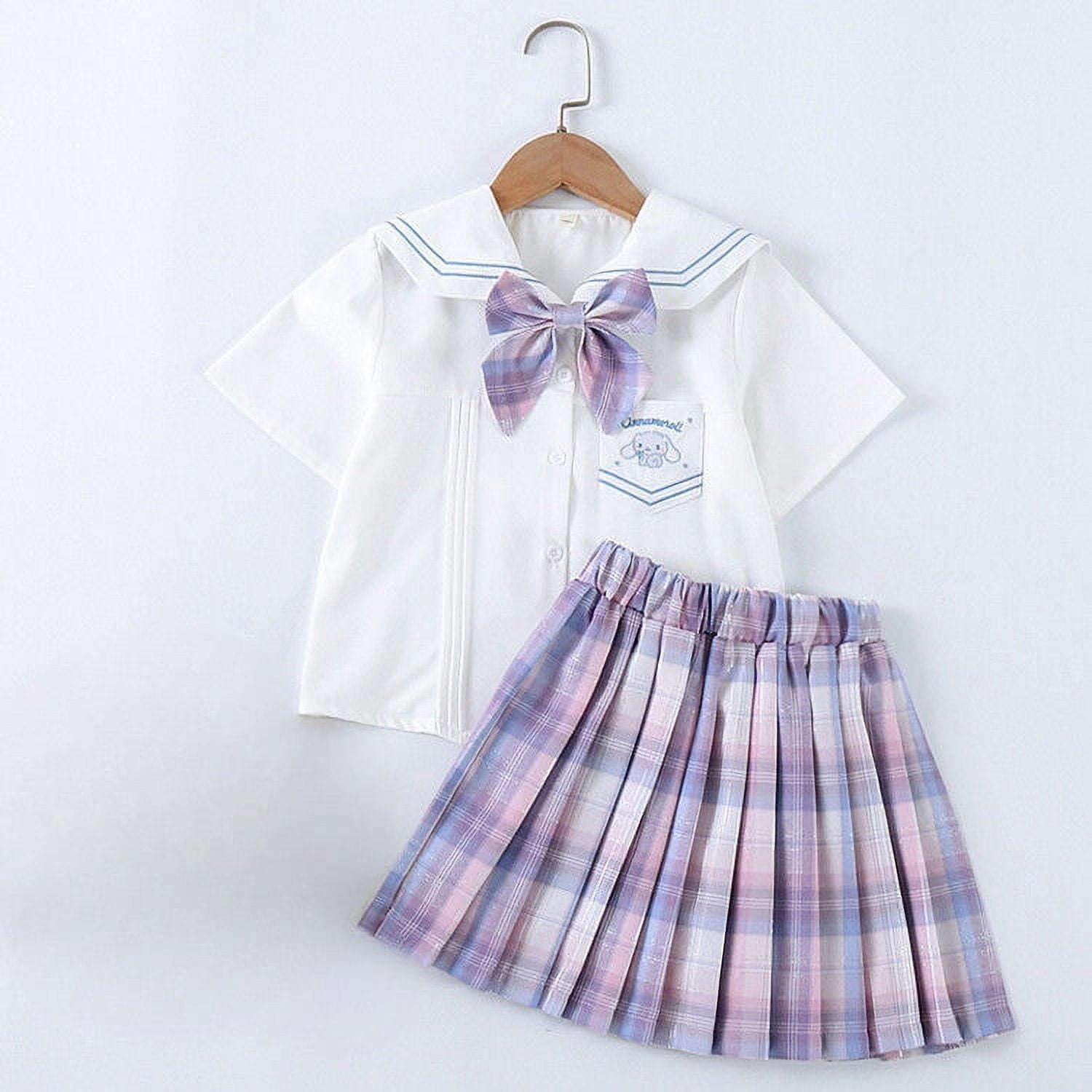 MEI 2024 NEW Kawaii Cinnamoroll School Uniform Set Sanrio Anime Summer ...