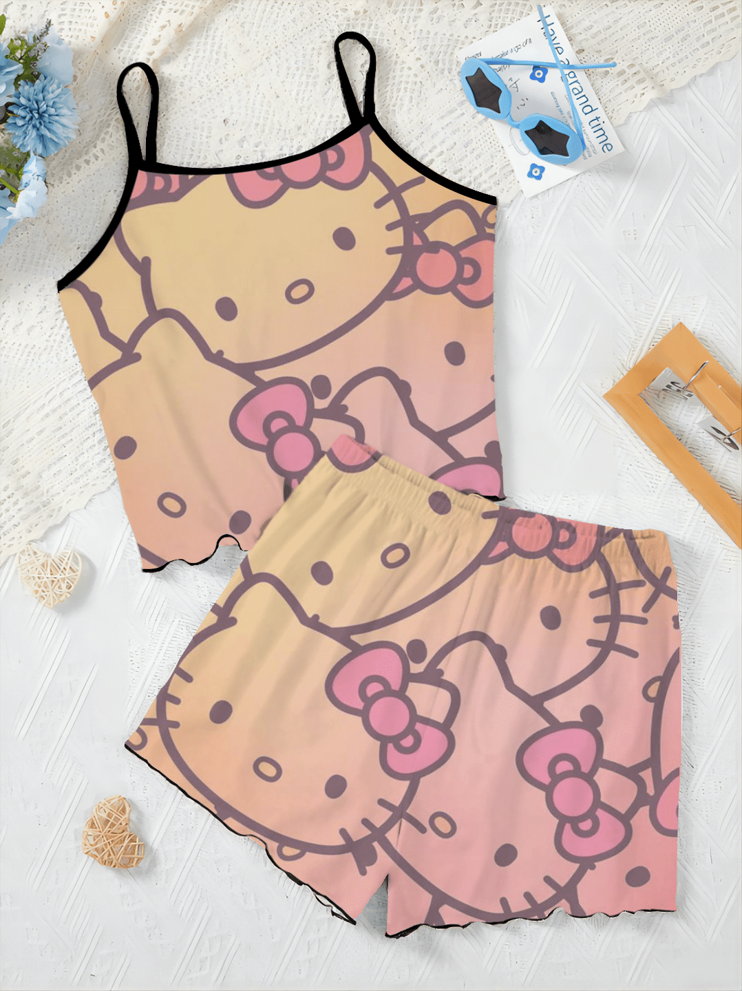 MEI 2024 NEW Lettuce Trim Women‘s Clothing Trend 2024 Trouser Suits Hello Kitty Slip Dress T ...