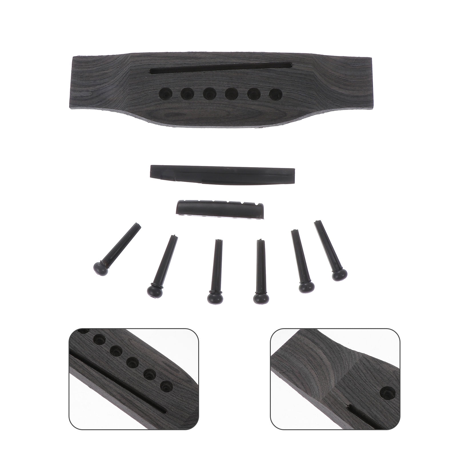 MEIBUTYUP Acoustic Guitar Bridge Pin Guitar Bridge Saddle and Nut Kit ...