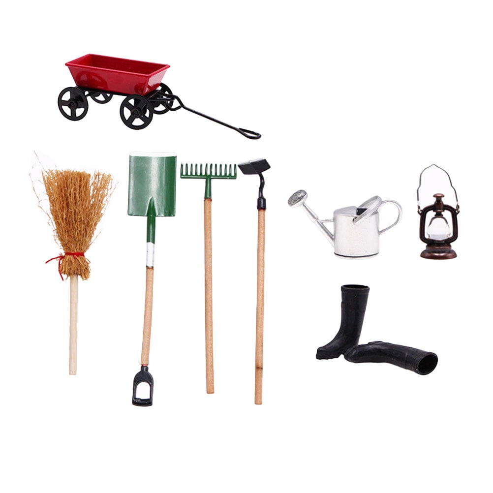MEIBUTYUP Assorted Color Mini Garden Tools Set for Decor Sturdy Plastic ...