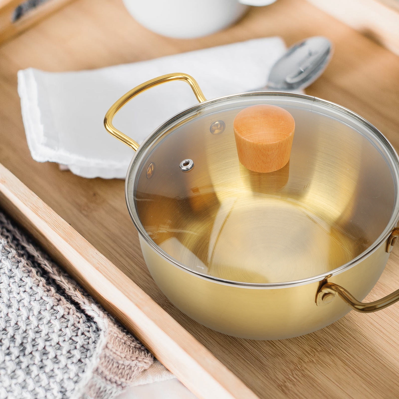 MEIBUTYUP Stainless Steel Ramen Cooking Pot Set for Easy and Quick ...