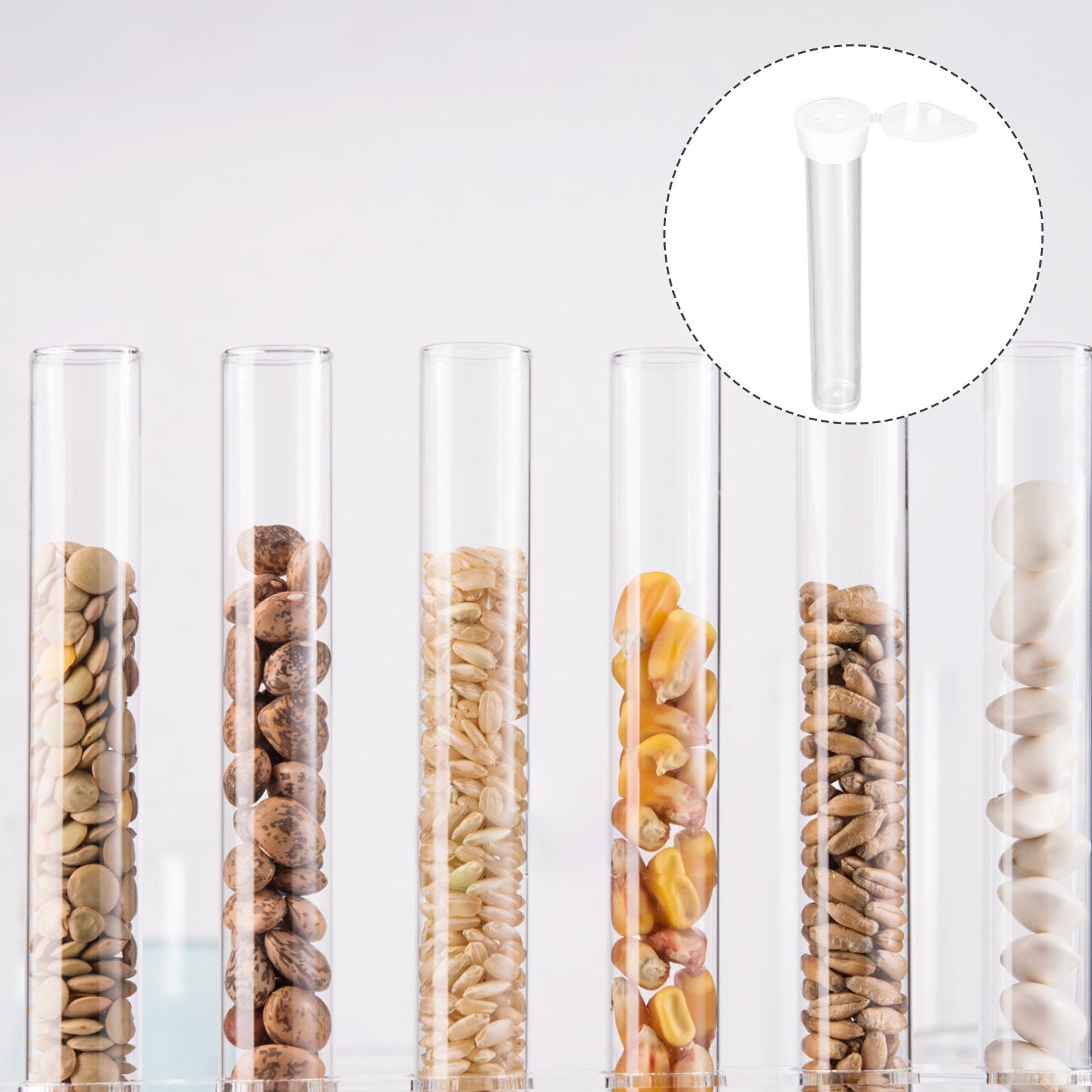 MEIBUTYUP 100pcs 3g Plastic Cylindrical Test Tubes with Triple-Hole ...
