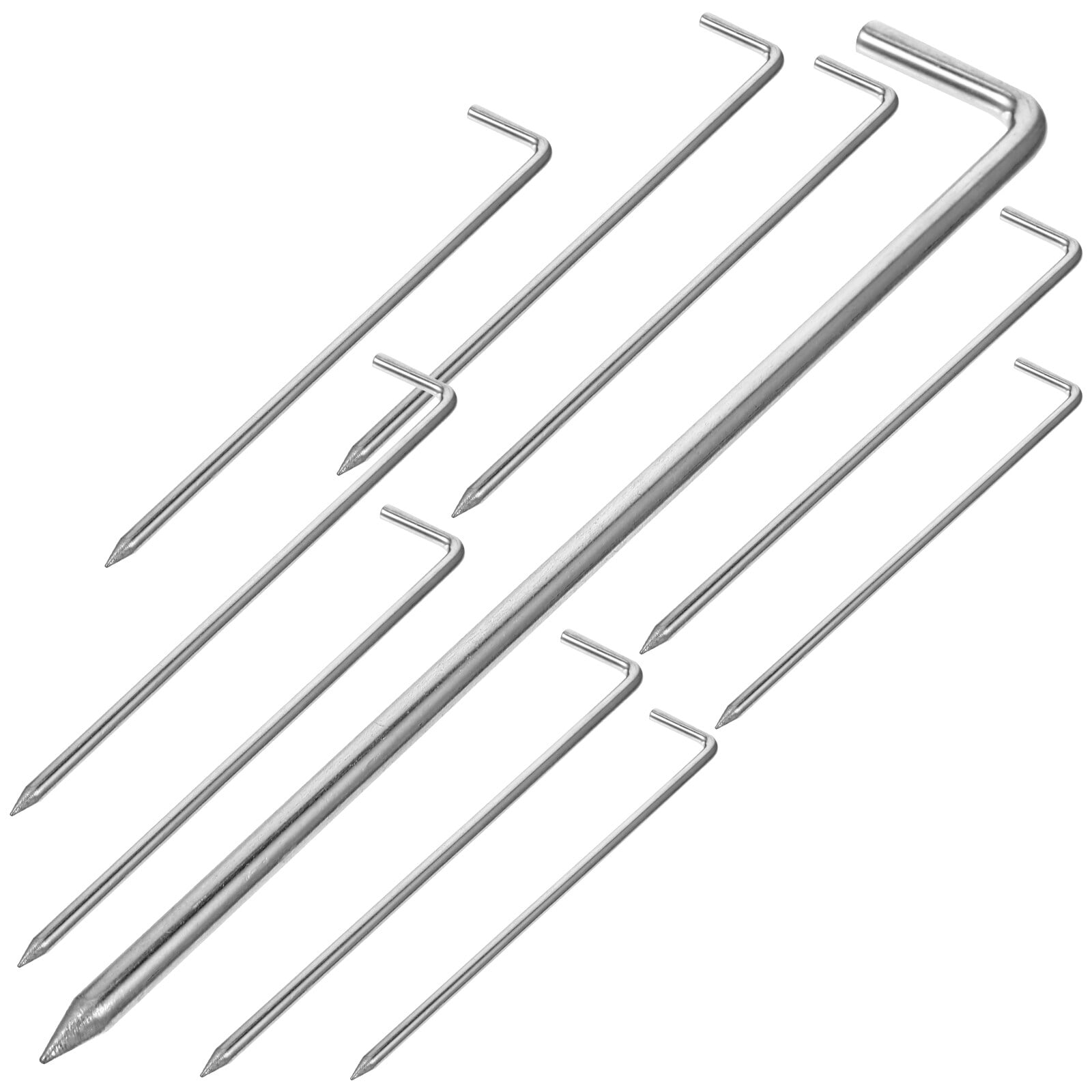 MEIBUTYUP 10Pcs Heavy Duty Metal Tent Nails Easy Pull Out Reusable Tent ...