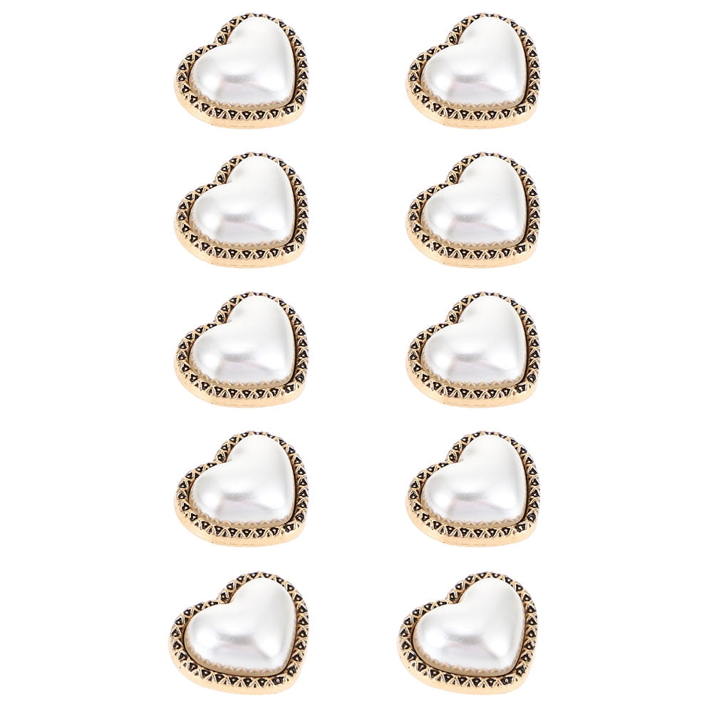 MEIBUTYUP 10Pcs White Heart Buttons Sewing Buttons for Skirt Safety and ...