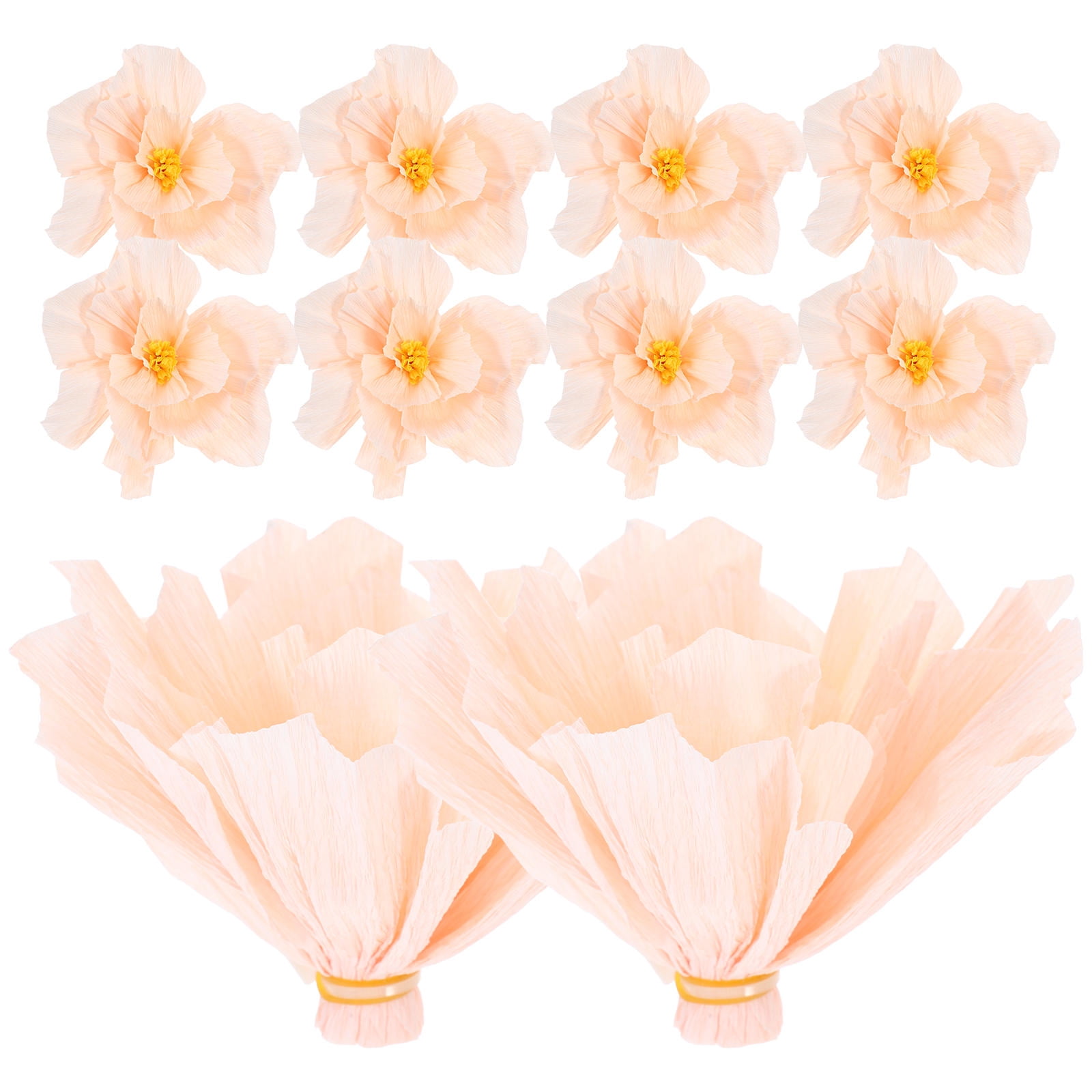 MEIBUTYUP 10pcs Faux Flowers Crepe Paper Flower Shape for DIY ...