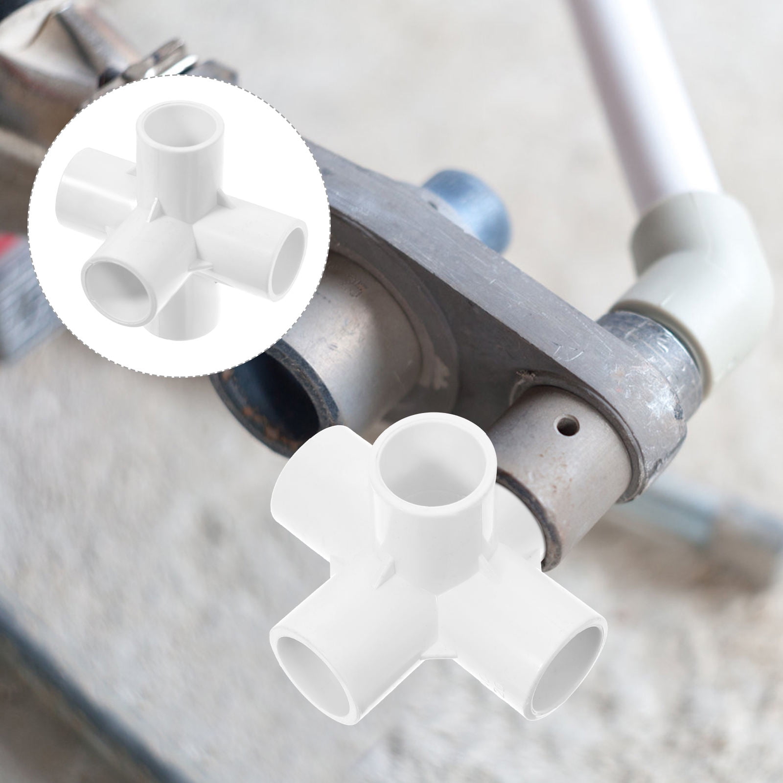 MEIBUTYUP 10pcs Pipe Connector for Greenhouse Shed White PVC Reliable ...