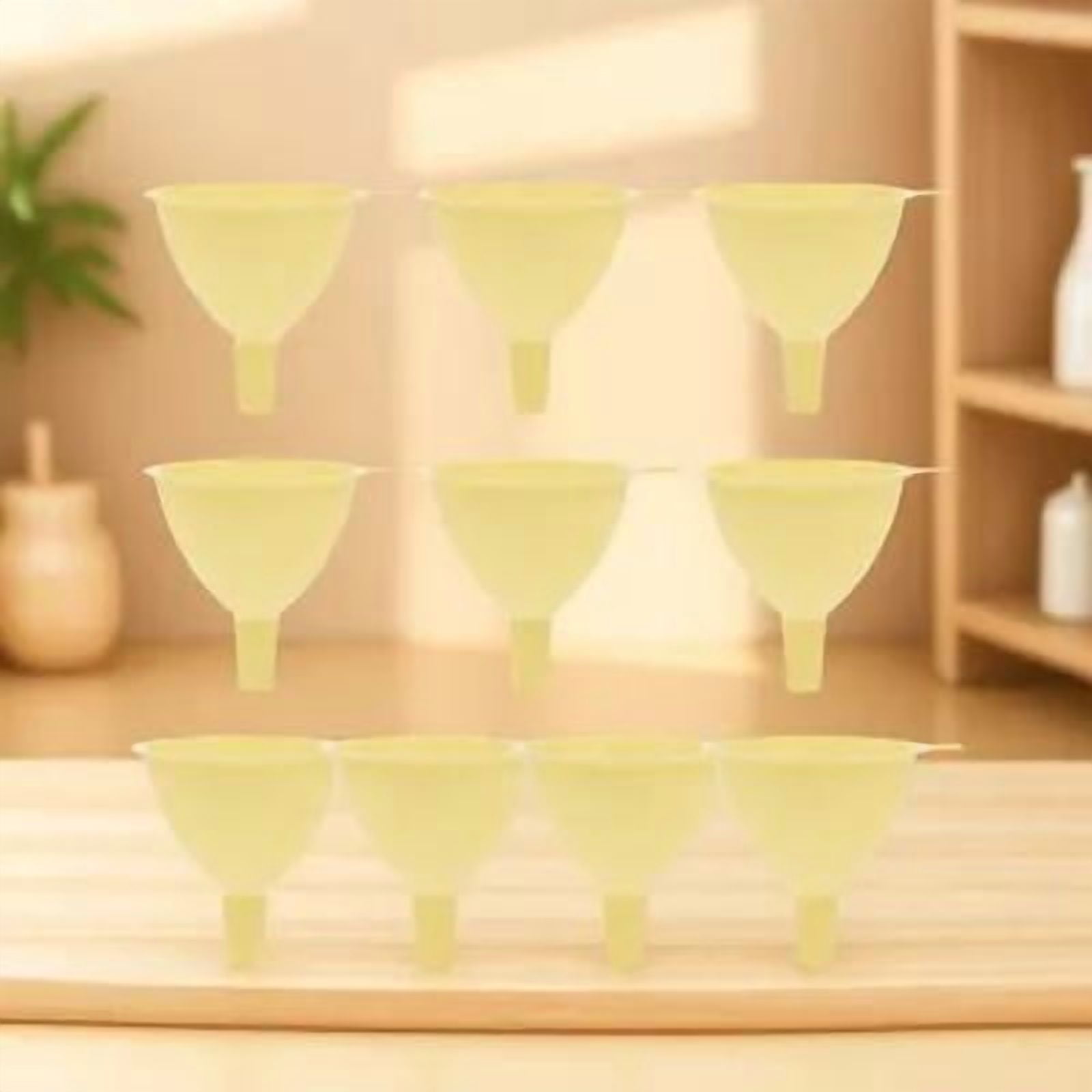 MEIBUTYUP Yellow Plastic Lab Funnels, Thick Design, Perfect for Narrow ...