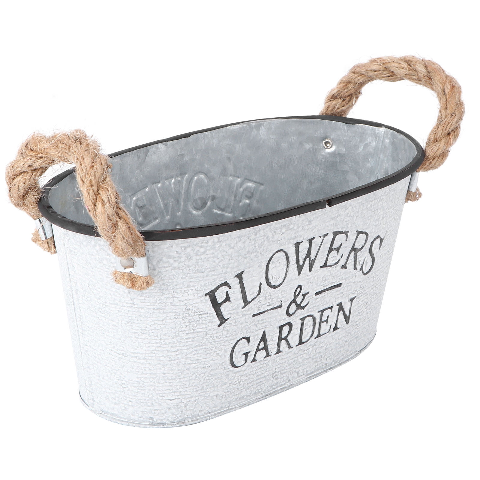 MEIBUTYUP Elegant Light Grey Iron Flower Pot with Creative Design for ...