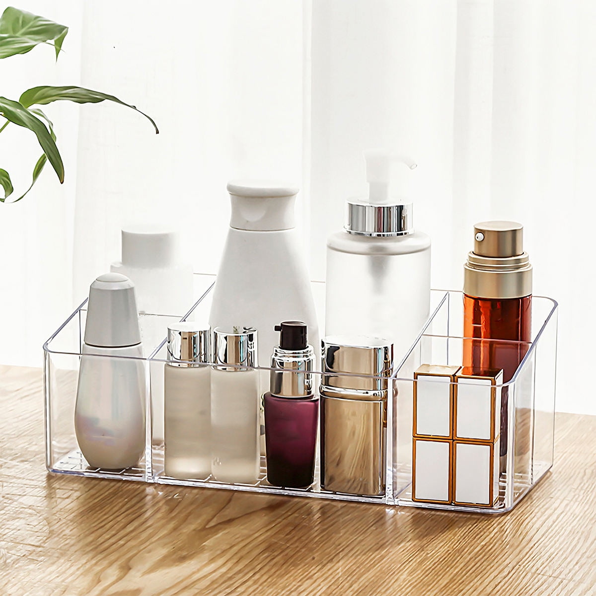 MEIBUTYUP Slim Bathroom Wall-Mounted Organizer Rack, Transparent Multi ...