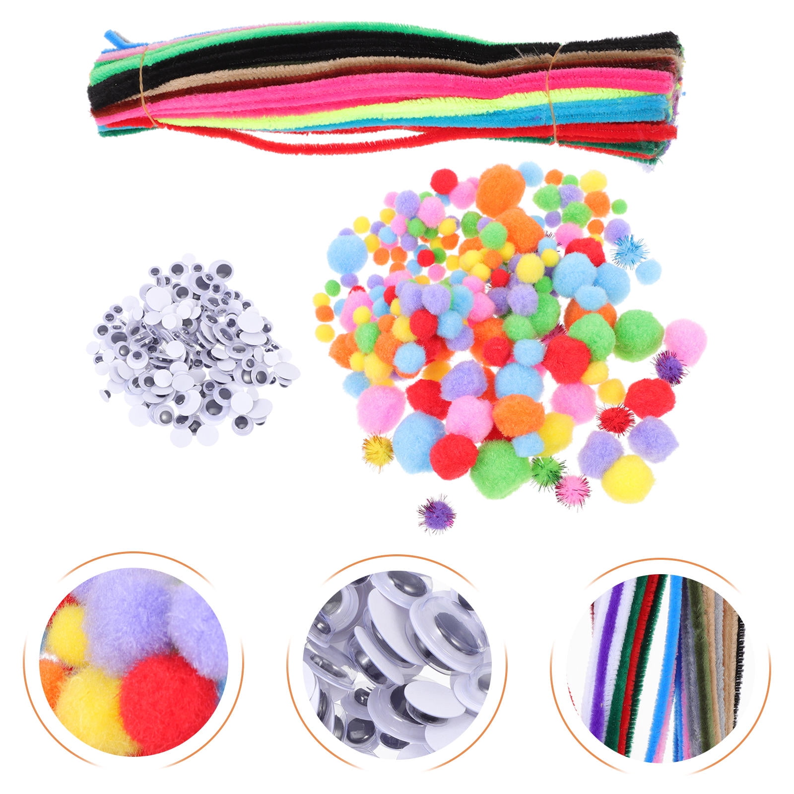 MEIBUTYUP Multicolor Wiggle Eyes Kit with Plush Twisted Sticks for ...