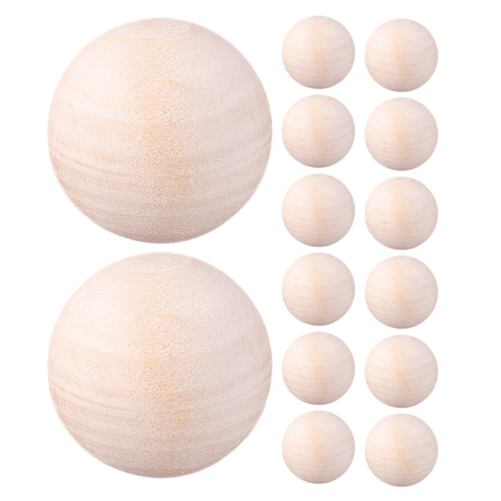MEIBUTYUP 20-Pack Yellow Wooden Spheres for Crafts, Christmas ...