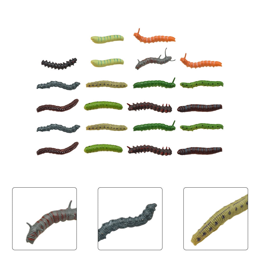 MEIBUTYUP 22Pcs Lifelike Fake Caterpillars Plastic Trick Accessories ...