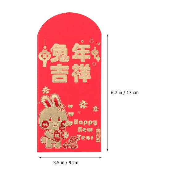 MEIBUTYUP 24-Pack Bunny Pattern Red Envelopes for Money , Festive Lucky ...