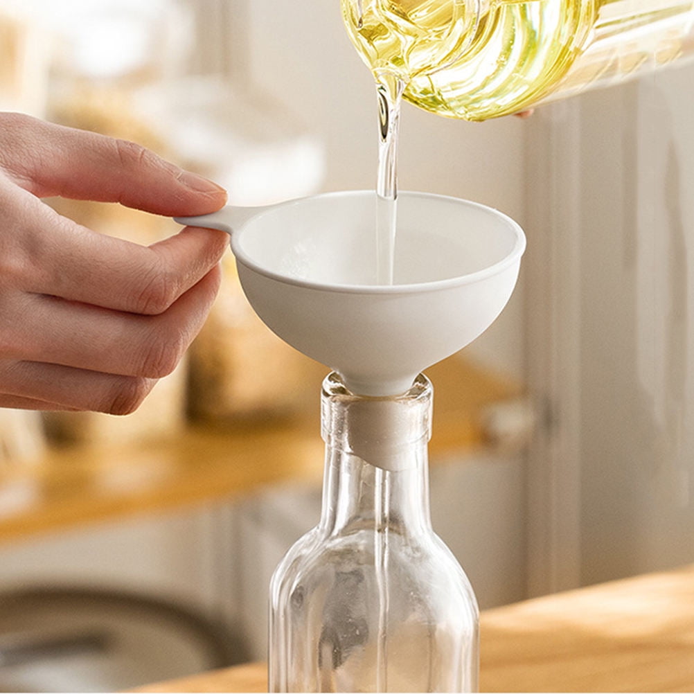 MEIBUTYUP 3Pcs Kitchen Liquid Funnels White Plastic Pouring Assistance ...
