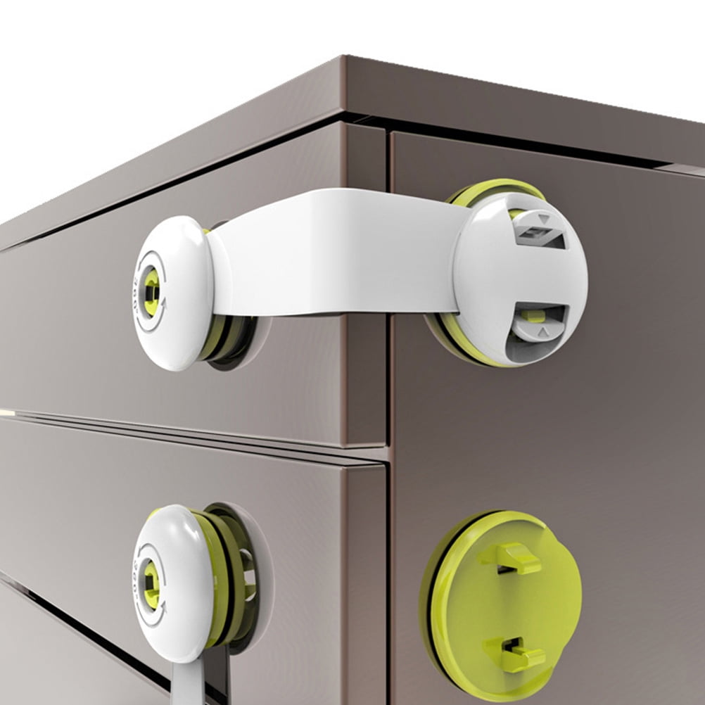 MEIBUTYUP 3-Pack Baby Cabinet Locks Green ABS Child Safety Drawer Locks ...