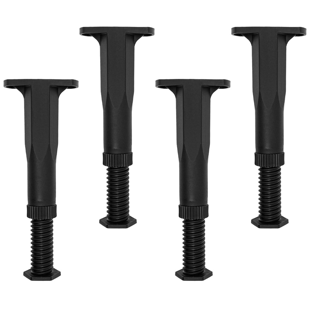 MEIBUTYUP 4 Pcs Adjustable Bed Frame Legs Support Black PP Rustic Style ...