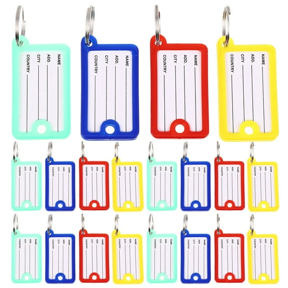 MEIBUTYUP 40Pcs Portable Key Labels with Clear Window Assorted Colors ...