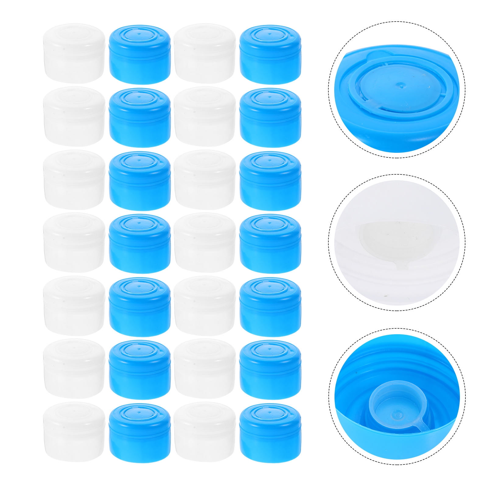 MEIBUTYUP 40Pcs Reusable Plastic Water Jug Caps Bottle Lids with Modern ...