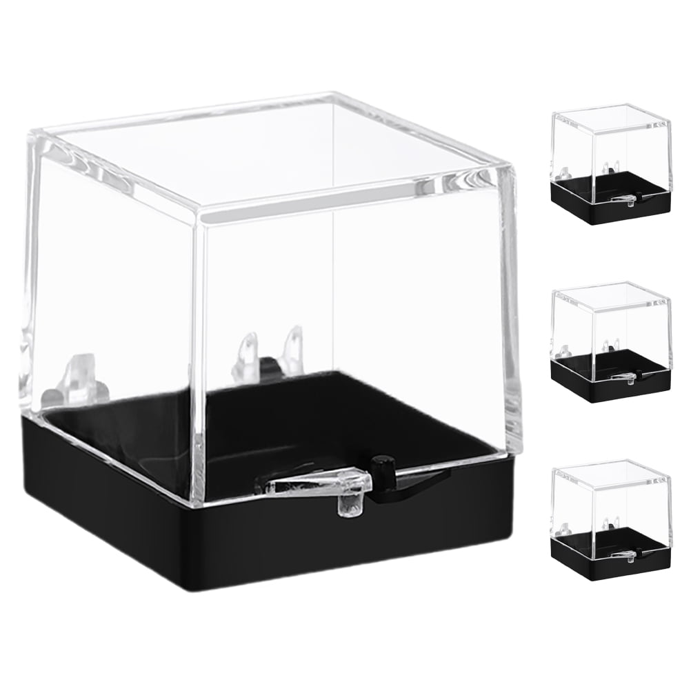 MEIBUTYUP Set of 4 Clear Plastic Display Cases for Collectibles and ...