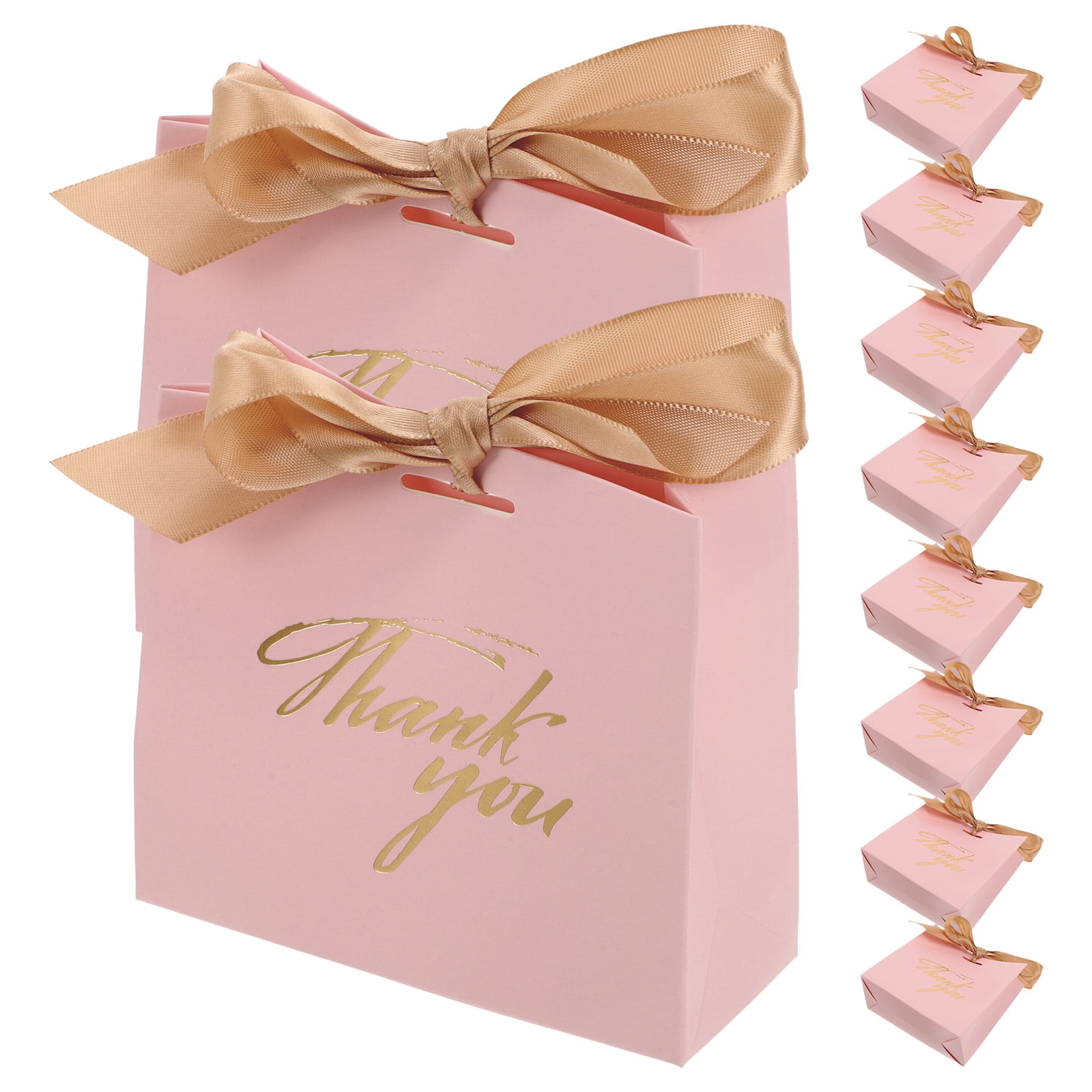 MEIBUTYUP 50Pcs Pink Bags Small Size Paper Bags for Wedding Treats and ...