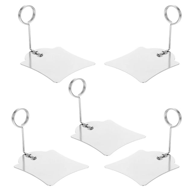 MEIBUTYUP 5pcs Metal Label Display Holder Silver Price Display Rack for ...