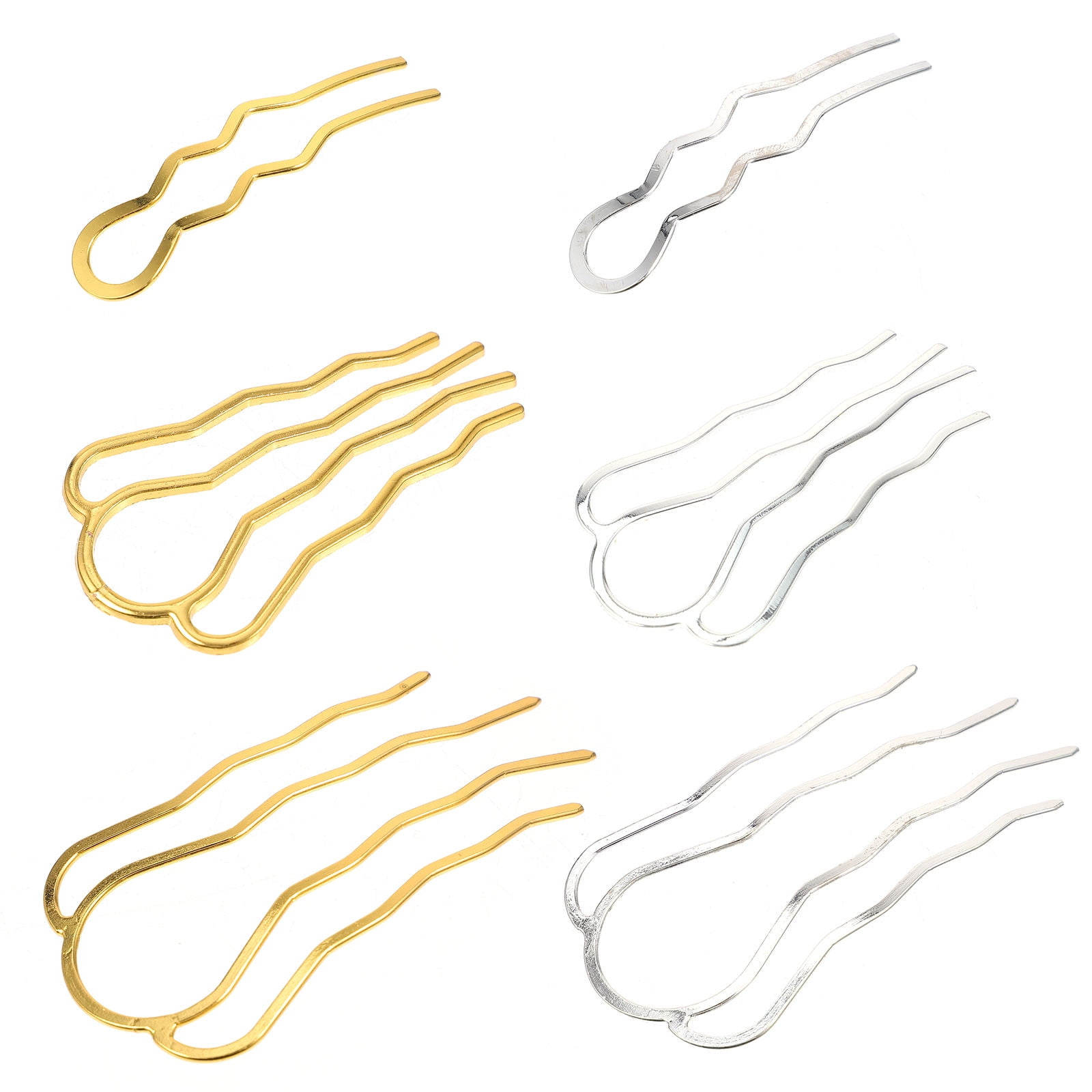 MEIBUTYUP 6 Pcs Assorted Color U Shaped Alloy Hair Clips 0.5x4.5cm Hair ...