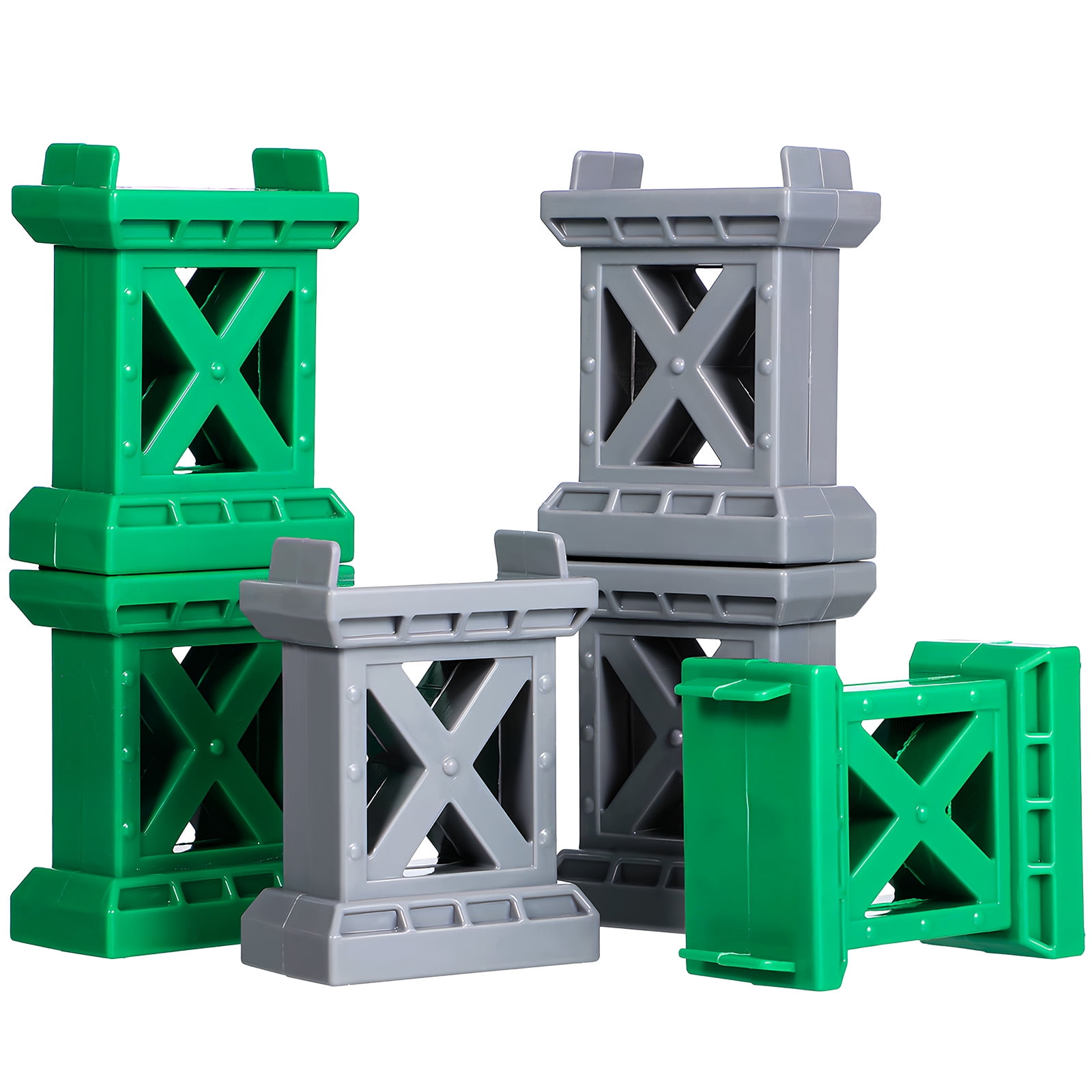 MEIBUTYUP 6-Piece Assorted Color Train Bridge Supports Stackable Track ...