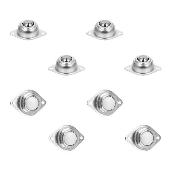 MEIBUTYUP 8pcs Durable Silver Nylon Roller Balls Carbon Steel Universal ...