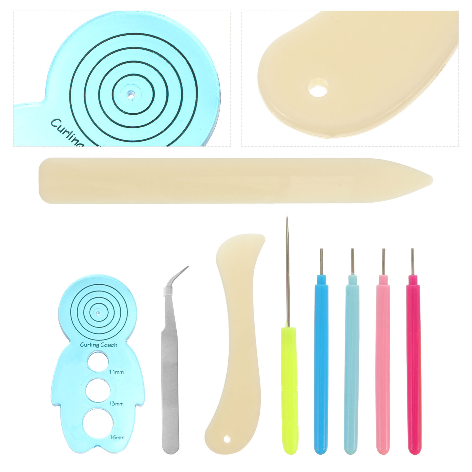 MEIBUTYUP 9-Piece Quilling Tool Set Khaki Slotted Tools for Paper Art ...