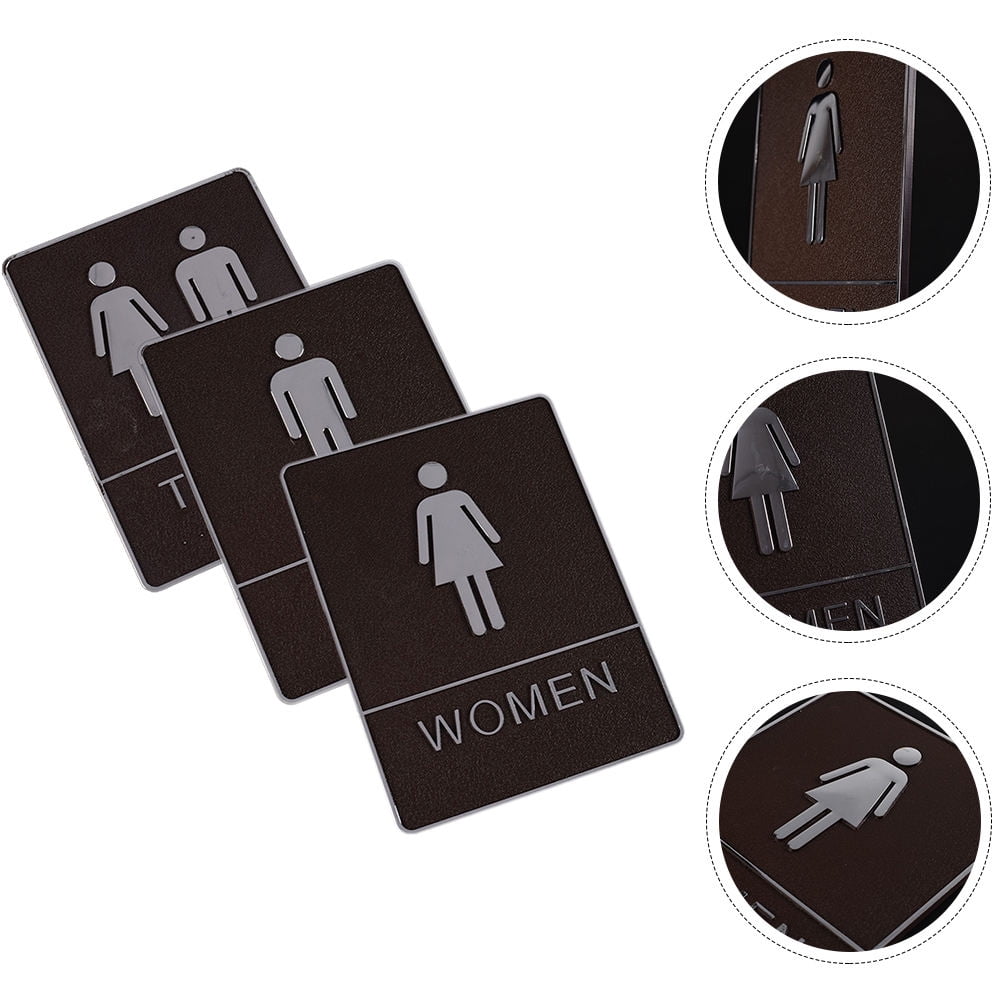 MEIBUTYUP Black Acrylic Restroom Sign for Public Use, Washroom ...