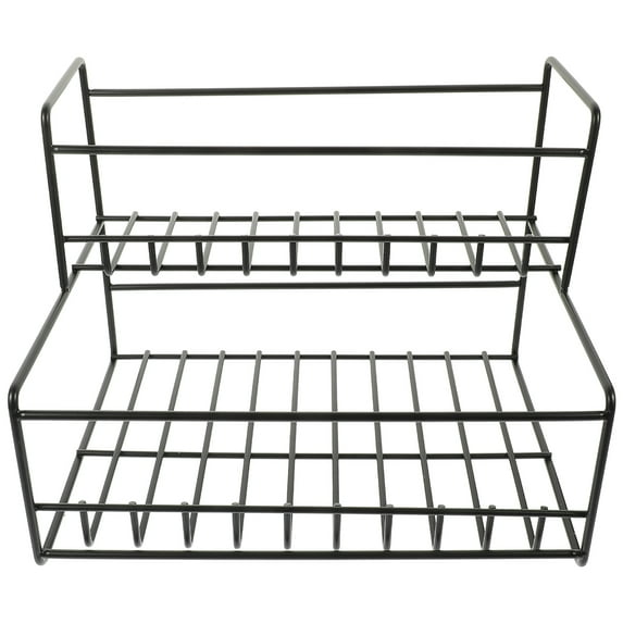 MEIBUTYUP Black Iron Storage Rack Organizer for Kitchen Syrup Bottles ...