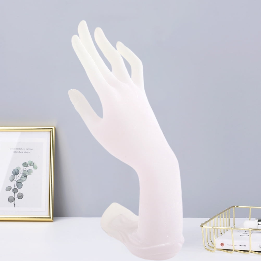 MEIBUTYUP Beautiful White Jewelry Hand Stand for Rings, Bracelets, and ...