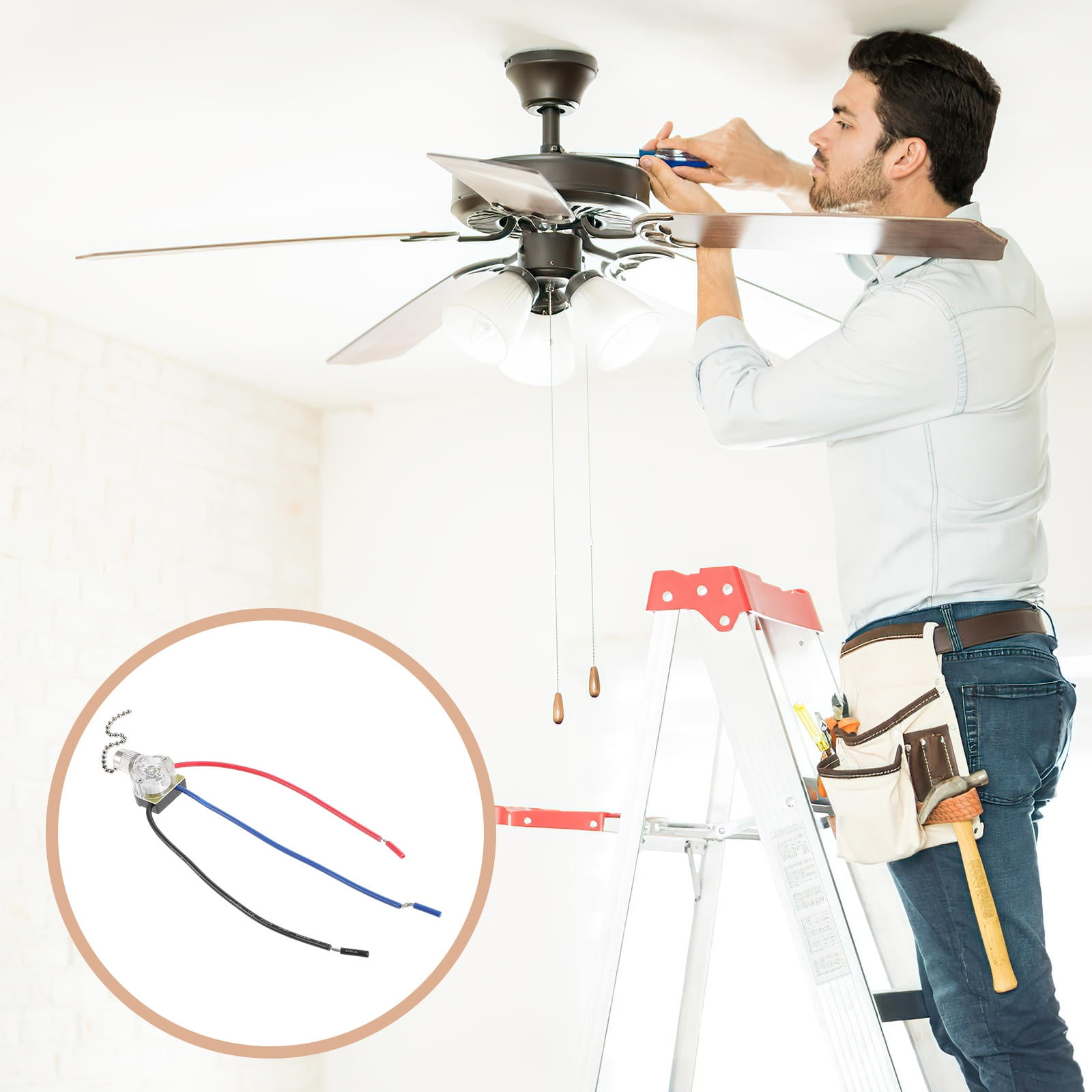 MEIBUTYUP Fan Pull Chain Multi Copper Pc Bakelite Creative Design 2Pcs ...