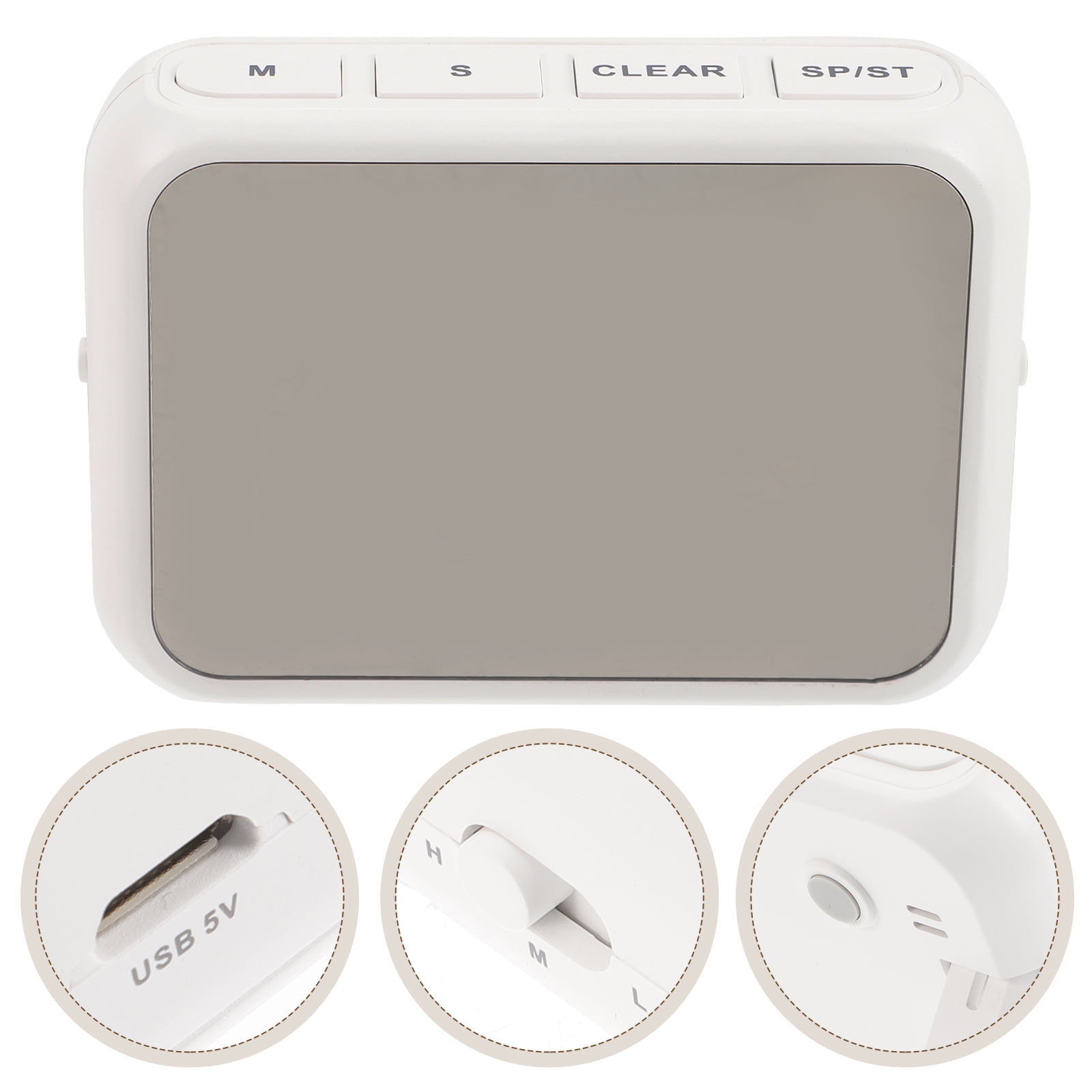 MEIBUTYUP White Digital Kitchen Timer with Large LED Display and ...