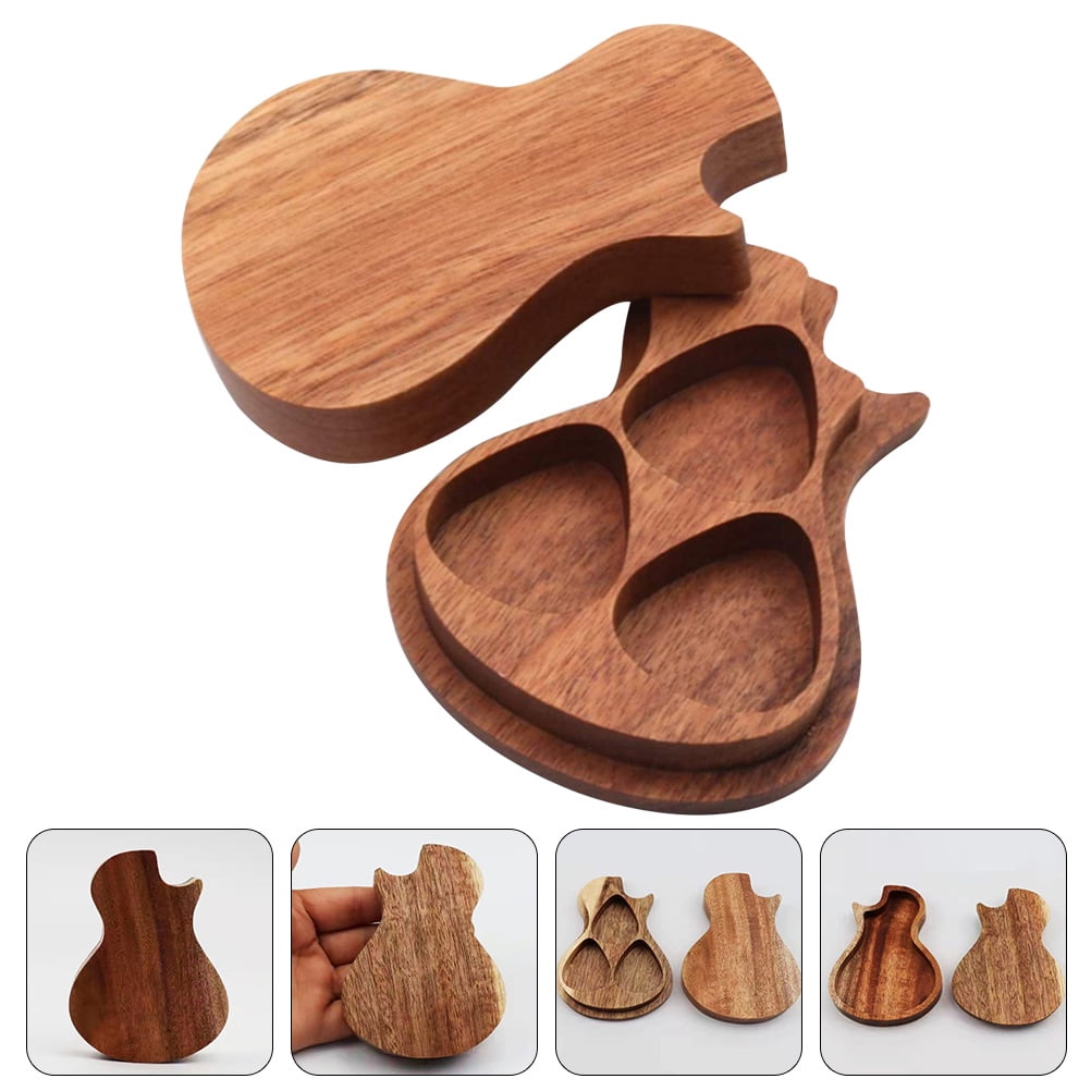 MEIBUTYUP Wood Guitar Pick Case Multipurpose Design Protection from ...