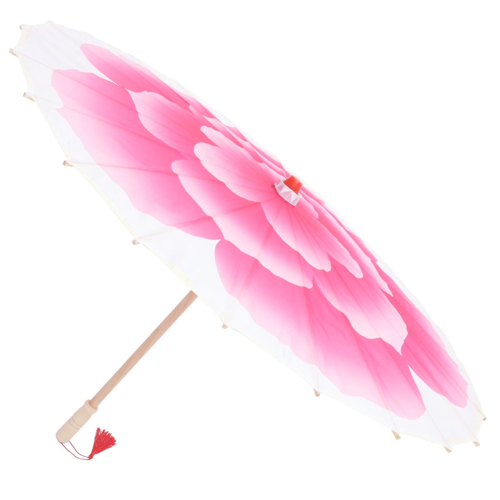 MEIBUTYUP Round Decorative Parasol Silk Cloth Rosy 1Pcs - Walmart.com