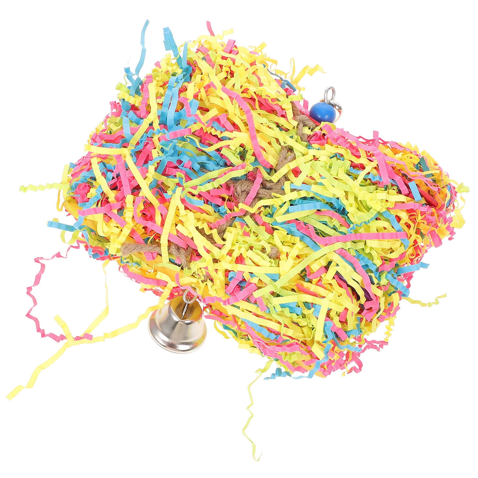 MEIBUTYUP Parakeet Chewing Toy Paper Bird Multi-Colored Indoor Play Toy ...
