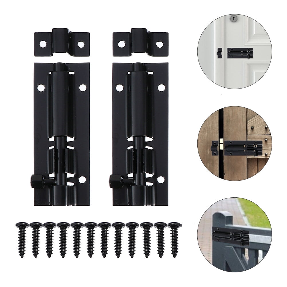 MEIBUTYUP Stainless Steel Latch Lock for Home Use Black Security Bolt ...
