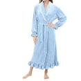MEICHEN Plush Robes for Women Fleece Maxi Robe for Women Lace Trim ...