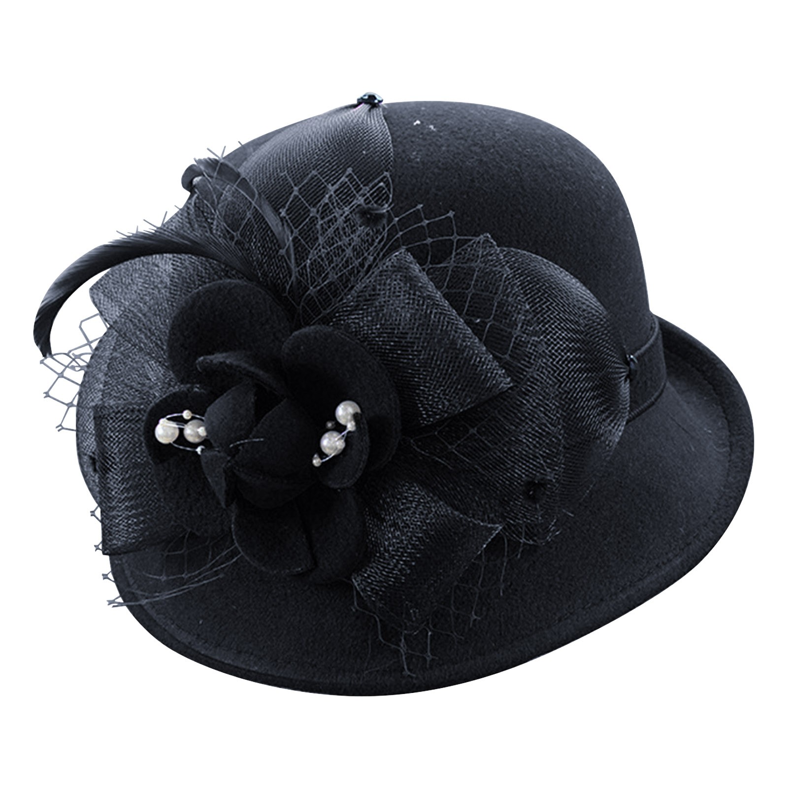 MEICHEN Women's Cloche Hat Fall Floral Round Top Fedora Hat Casual ...